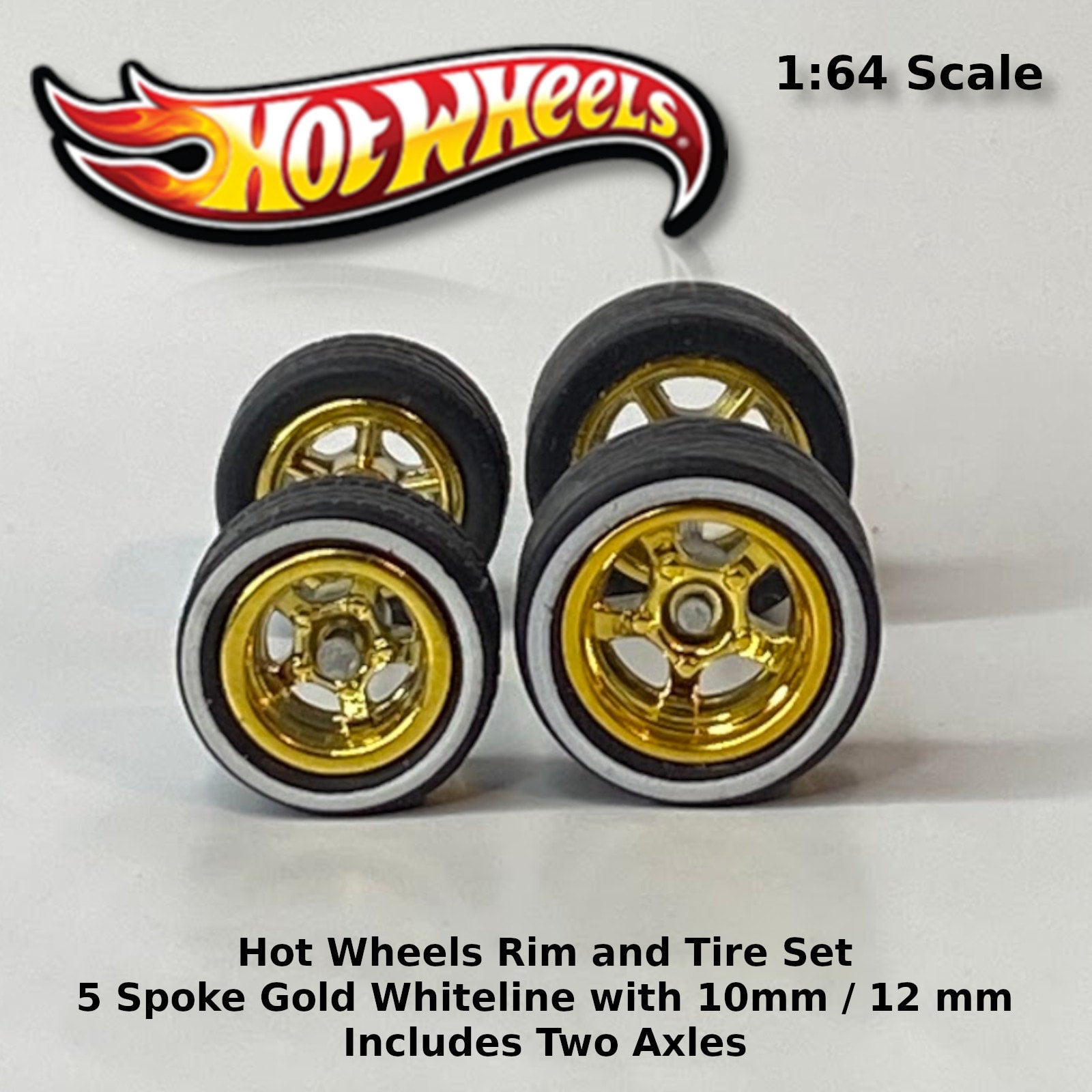 Hot Wheels Gasser/Muscle Car - Gold Whiteline wheels - 10mm/12mm ...